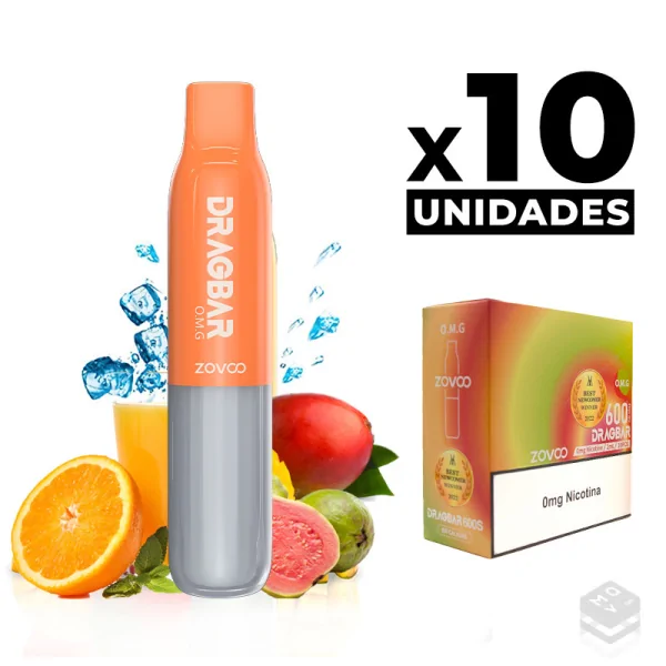 PACK 10 VAPERS DESECHABLES DRAGBAR 600 S ORANGE MANGO GUAVA SIN ...