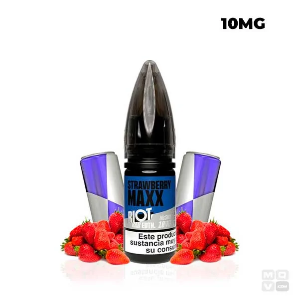 STRAWBERRY MAXX RIOT SQUAD BAR EDTN SALTS 10ML VAPE.