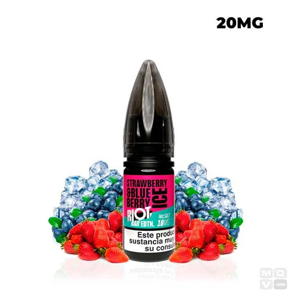 STRAWBERRY BLUEBERRY ICE RIOT SQUAD BAR EDTN SALTS 10ML VAPE.