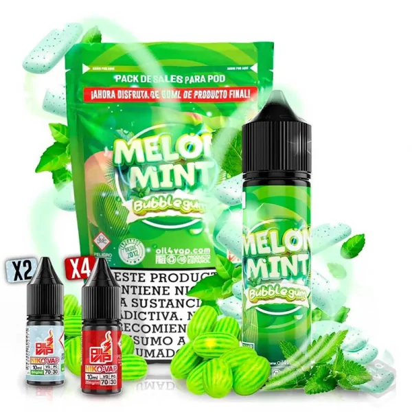 MELON MINT BUBBLEGUM PACK OIL4VAP SALTS 60ML.